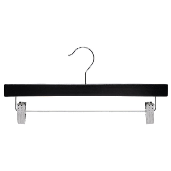 35.5cm Black Wood Clips Hanger | Premium Wardrobe Skirt & Pant Hanger ...